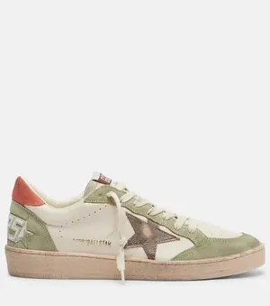 GOLDEN GOOSE Ball Star Suede-trimmed Leather Sneakers - Multicoloured
