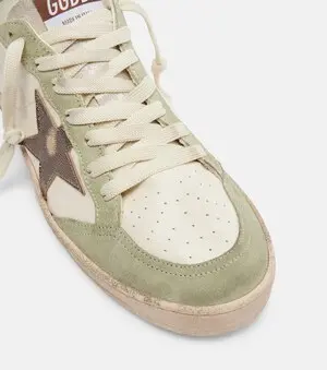 GOLDEN GOOSE Ball Star Suede-trimmed Leather Sneakers - Multicoloured