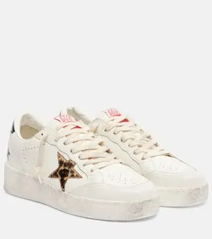 GOLDEN GOOSE Ball Star Leather Platform Sneakers - Beige