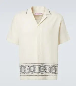 Orlebar Brown Maitan Printed Cotton Bowling Shirt - White