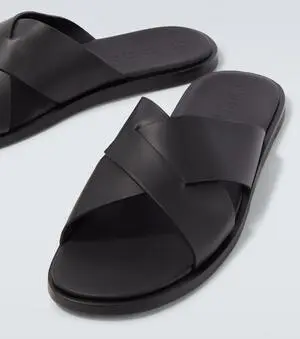 Orlebar Brown Leather Sandals - Black