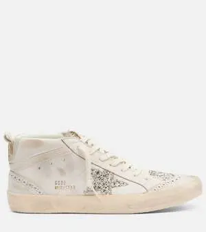 GOLDEN GOOSE Mid Star Embellished High-top Sneakers