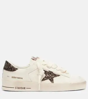 GOLDEN GOOSE Stardan Embellished Leather Sneakers - White