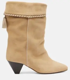 Isabel Marant Étoile Dalby 55 Suede Ankle Boots - Beige
