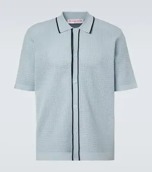 Orlebar Brown Roddy Waffle-knit Bowling Shirt - Blue