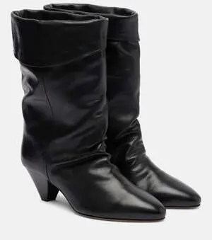 Isabel Marant Étoile Dalby Leather Ankle Boots - Black