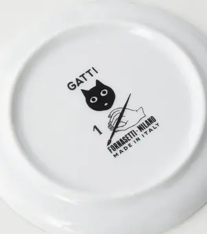 FORNASETTI High Fidelity Set Of 6 Porcelain Coasters - Black