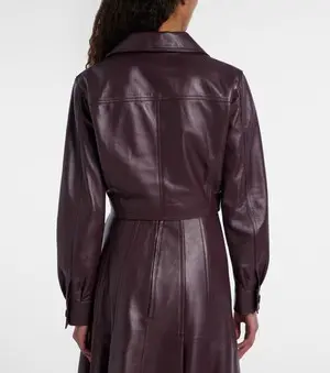 EMILIA WICKSTEAD Nics Cropped Leather Jacket - Purple