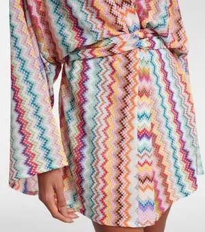 Missoni Zig Zag Oversized Lamé Wrap Cardigan