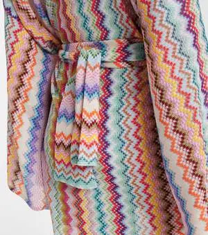 Missoni Zig Zag Oversized Lamé Wrap Cardigan