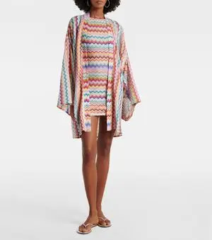 Missoni Zigzag Oversized Lamé Wrap Cardigan
