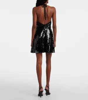Dolce & Gabbana Sequined Halterneck Mini Dress