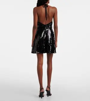 Dolce & Gabbana Sequined Halterneck Mini Dress