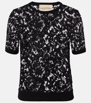 Valentino Garavani Floral Lace Top - Black