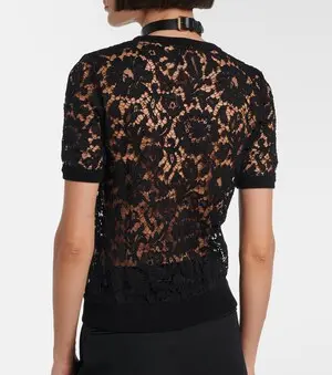 Valentino Garavani Floral Lace Top - Black