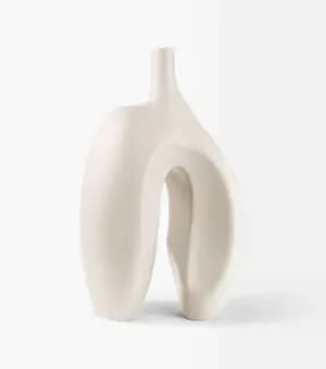 101 COPENHAGEN Ni Medium Ceramic Vase By Kristian Sofus Hansen And Tommy Hyldahl White