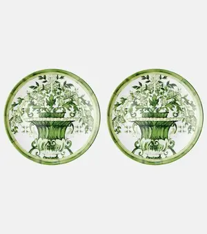 Dolce & Gabbana Verde Maiolica Set Of 2 Dinner Plates - Green
