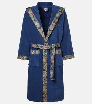 Etro Paisley Cotton Terry Bathrobe - Blue
