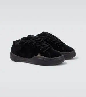 ERL Vamp Terry-lined Corduroy Sneakers - Black