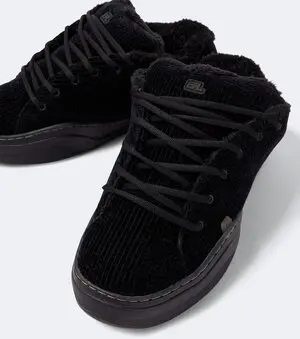 ERL Vamp Terry-lined Corduroy Sneakers - Black