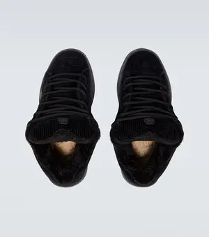 ERL Vamp Terry-lined Corduroy Sneakers - Black