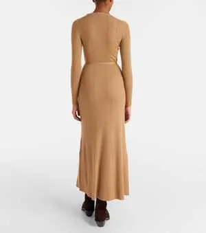 Gabriela Hearst Imagene Wool Midi Dress With Detachable Belt - Beige