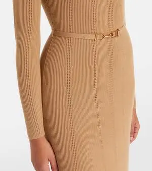 Gabriela Hearst Imagene Wool Midi Dress With Detachable Belt - Beige