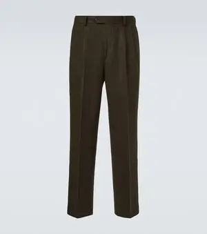 Auralee Camel Hair Flannel Straight Pants - Green