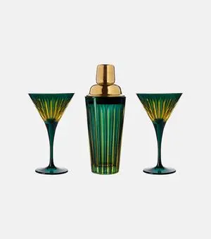 L'Objet Prism Glass Cocktail Set - Green