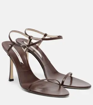 CHRISTEN Double Strap Leather Sandals - Brown