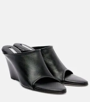 CHRISTEN Strap Leather Wedge Mules