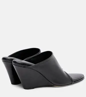CHRISTEN Strap Leather Wedge Mules
