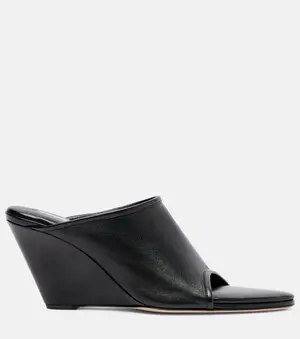 CHRISTEN Strap Leather Wedge Mules