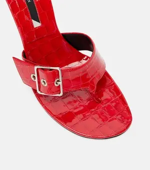 CHRISTEN Helix 95 Patent Leather Thong Sandals - Red