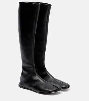 CHRISTEN Tabi Leather Knee-high Boots - Black