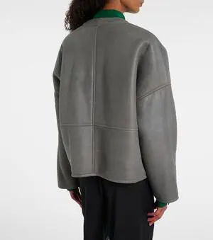 Loewe Pebble Shearling-lined Leather Jacket - Grey