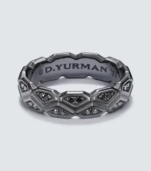 David Yurman Hex Titanium Ring With Diamonds - Black