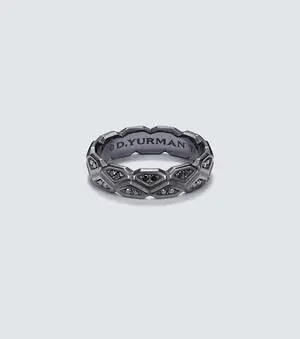 David Yurman Hex Titanium Ring With Diamonds - Black