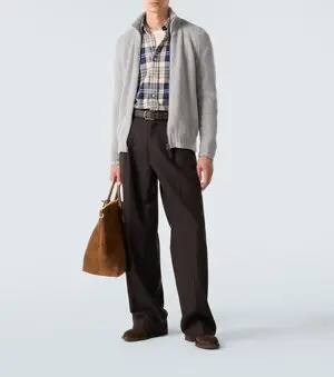 Thom Sweeney Wool And Cashmere-blend Cardigan - Grey