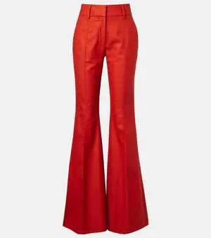 Gabriela Hearst Rhein Wool And Cashmere Flared Pants - Orange