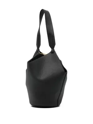 Khaite Lotus Mini Leather Bucket Bag - Black