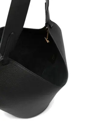 Khaite Lotus Mini Leather Bucket Bag - Black