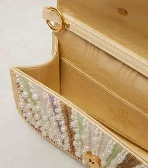 Valentino Garavani Loco Small Embellished Satin Top-handle Bag