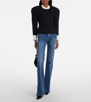 FRAME Icon Long Mid-rise Flared Jeans - Blue