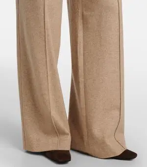 Vince Wool-blend Wide-leg Trousers - Beige