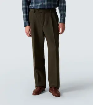 Auralee Camel Hair Flannel Straight Leg Pants