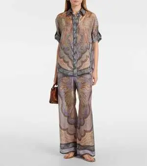 Zimmermann Wanderlust Printed Silk Wide-leg Pants