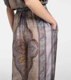 Zimmermann Wanderlust Printed Silk Wide-leg Pants