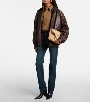 Saint Laurent Cassandre Envelope Shearling Shoulder Bag