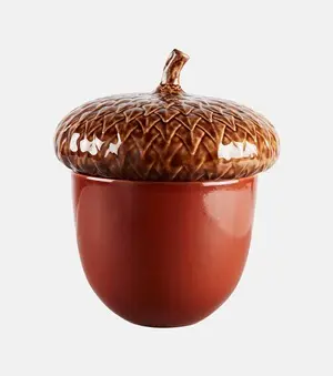 BORDALLO PINHEIRO Gudrun Acorn Large Earthenware Container Claudia Schiffer - Brown